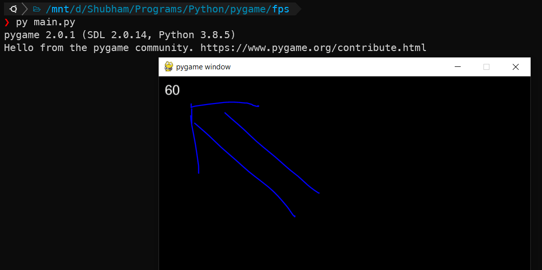 Display and change frame rate in pygame | PythonStuff